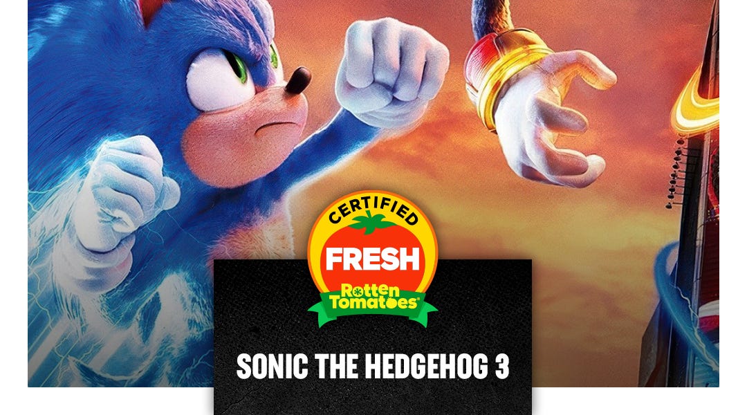 SONIC THE HEDGEHOG 3 is Certified Fresh and Verified Hot on Rotten ...