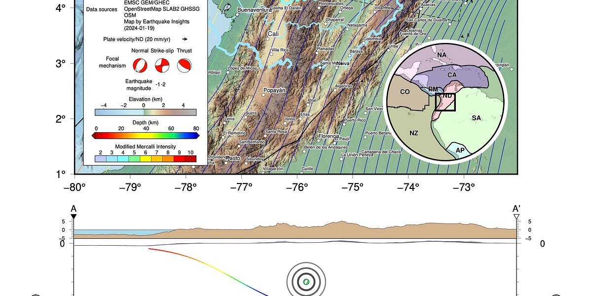 M5.6 earthquake strikes below Colombia