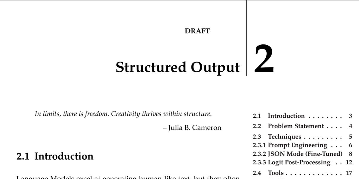 Taming Llms Chapter 2 Structured Output Taming Llms
