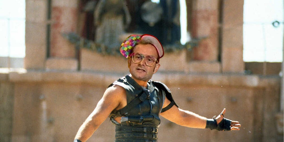 Timmy Mallett in the arena - by Mic Wright