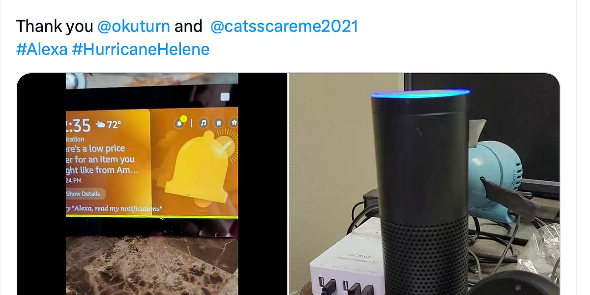 Alexa Calmly Tells Stunned Americans Hurricane Helene Was Artificially ...