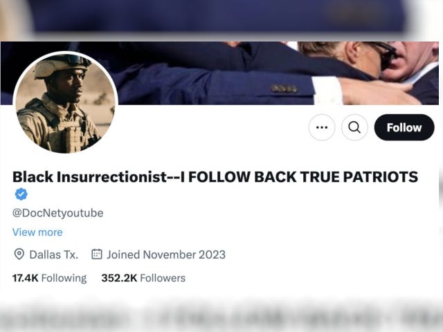 The ‘Black Insurrectionist’ account is run by a white man