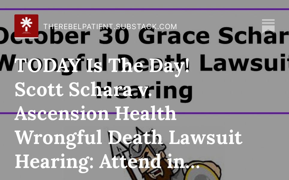 TODAY Is THE Day! Scott Schara v. Ascension Health Wrongful Death ...