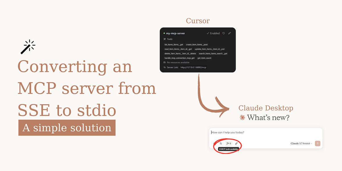Converting an MCP Server from SSE to stdio: A Simple Solution