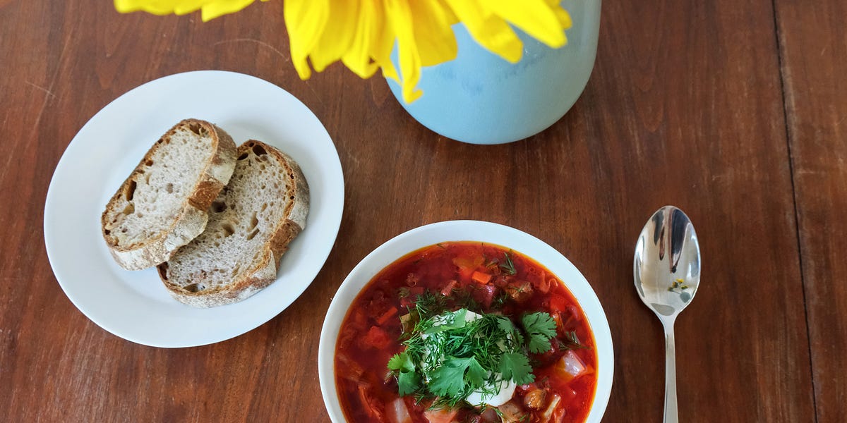 Ukrainian borscht recipe from my mother-in-law's cookbook