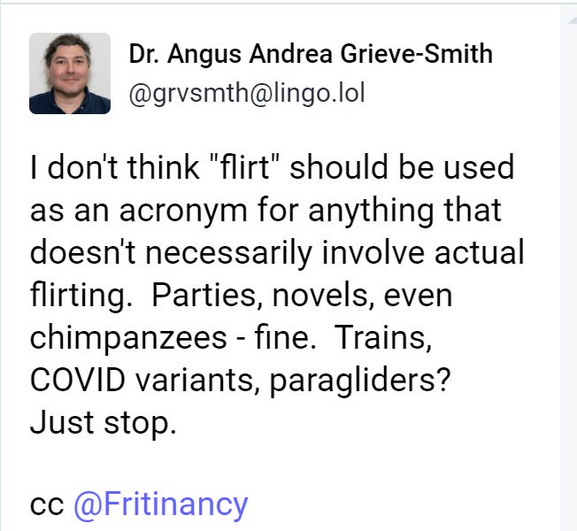 Word of the week: FLiRT - by Nancy Friedman - Fritinancy