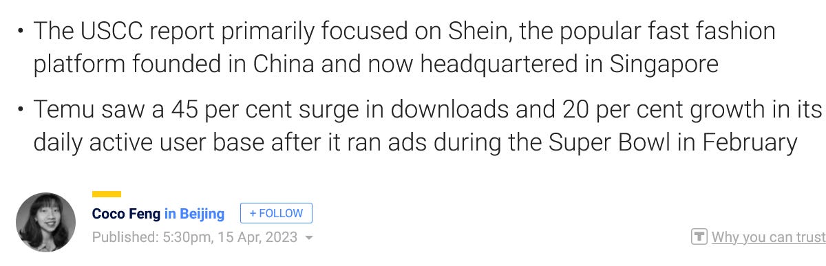 US accuses Shein, Temu of data risks in latest action targeting Chinese ...