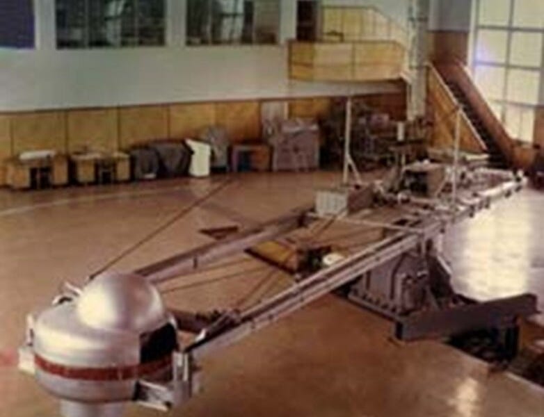 Testing the Soviet lunar space suit.