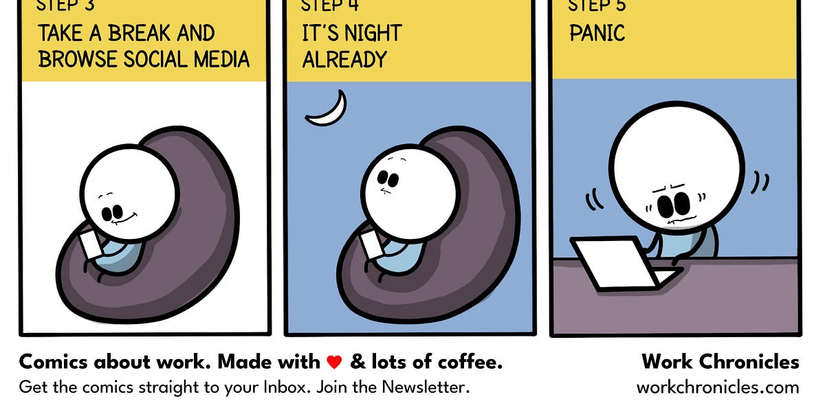(comic) How to be more productive - Work Chronicles