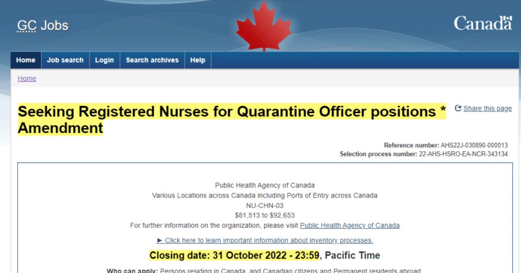 The Public Health Agency of Canada is seeking registered Nurses for ...