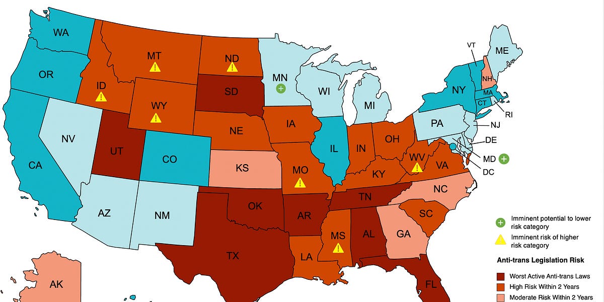 First Period Anti-Trans Legislative Risk Assessment Map