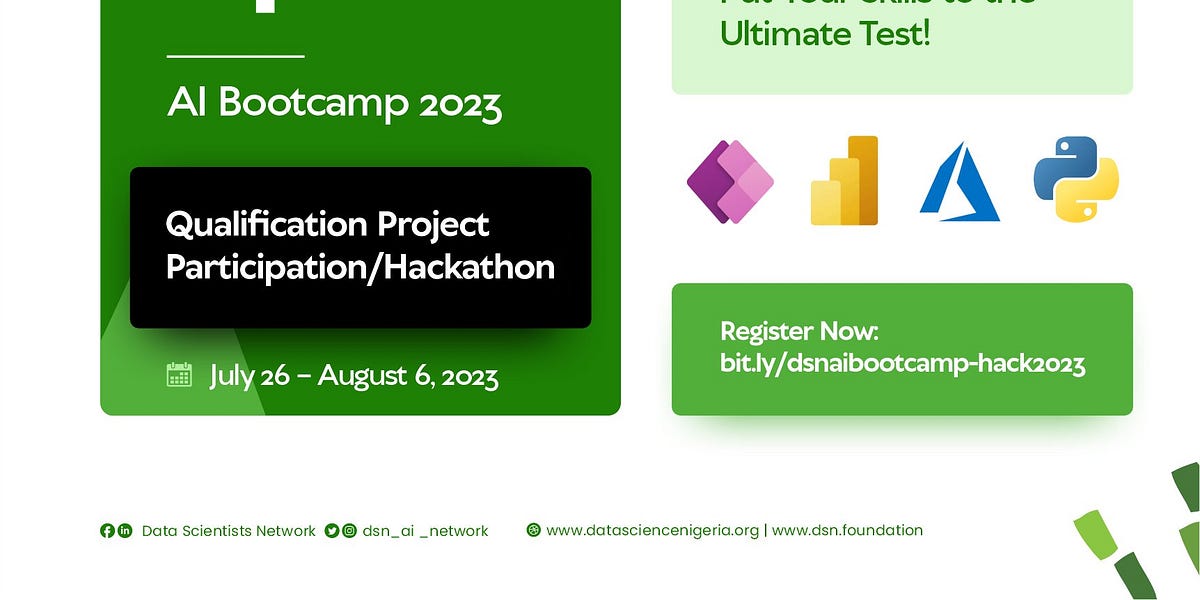 DSN AI Bootcamp 2023 Qualifying Project Hackathon & Call for Poster!