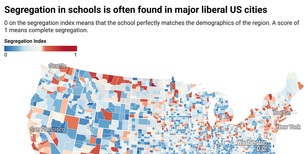 School segregation thrives in America’s most liberal cities
