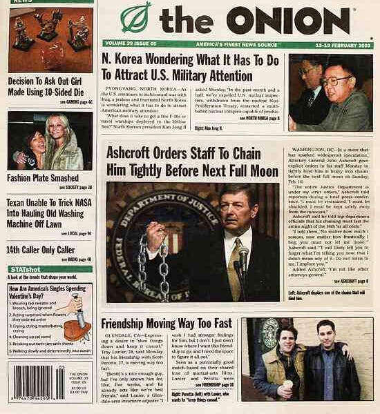 20 years ago, The Onion depicted John Ashcroft as a werewolf