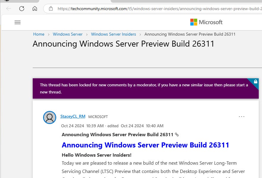 Microsoft Releases New Preview Build of Windows Server 2025