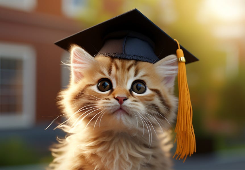 kitten corner: learning about school - by gatito bueno