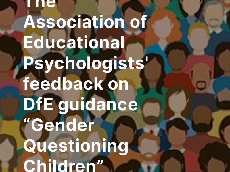 The Association of Educational Psychologists' feedback on DfE guidance ...