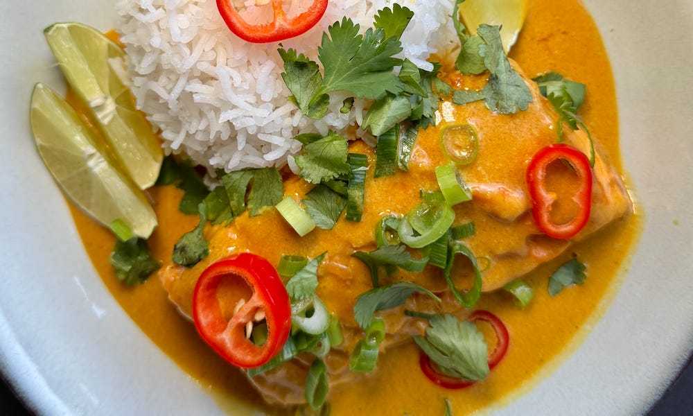 Coconut Poached Salmon - foodiekake