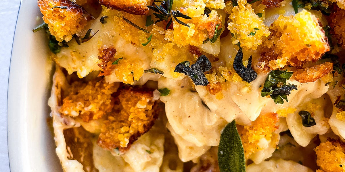 stuffing mac & cheese - by Meryl Feinstein