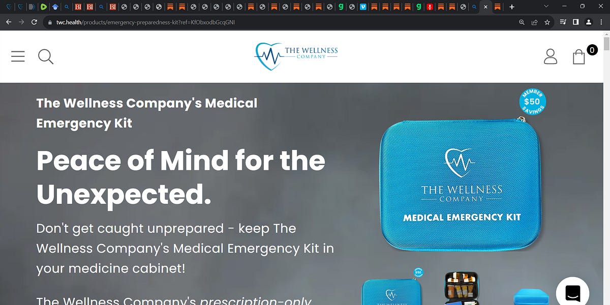 The Wellness Company's (TWC) Medical Emergency Kit (for epidemic, crisis, pandemic) comprises 8 ...