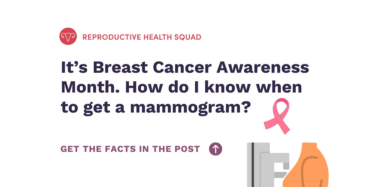 How do I know when to get a mammogram?