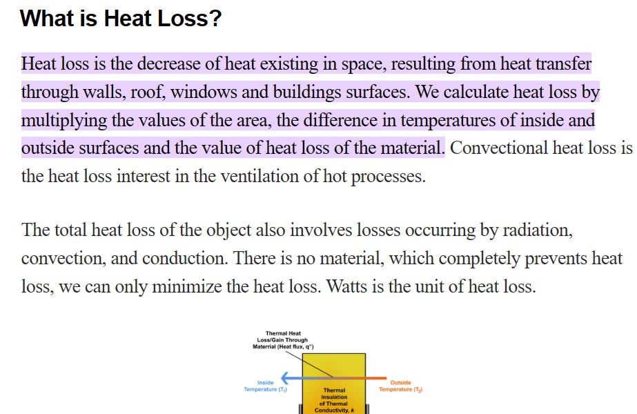 Basic heat loss theories demolish the climate change nonsense