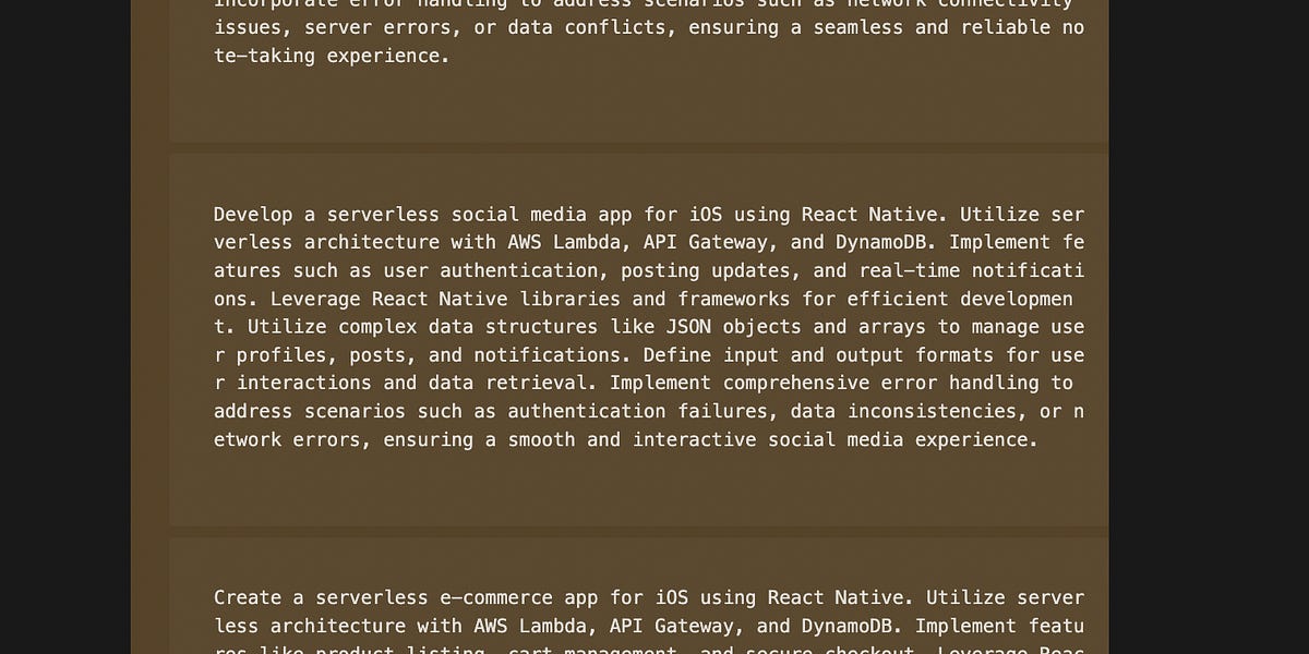 Code Prompts: iOS React Native ☕️ Apps With Serverless Architecture 📱