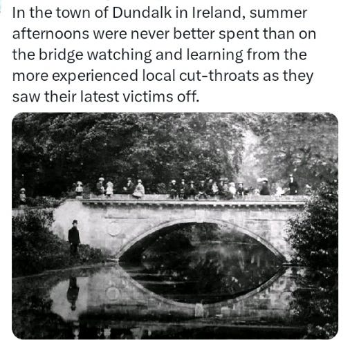 On the bridge, watching - The Town of Dundalk in Ireland