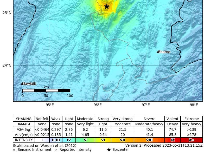 M5.8 earthquake near the northern Sagaing Fault shakes Myanmar