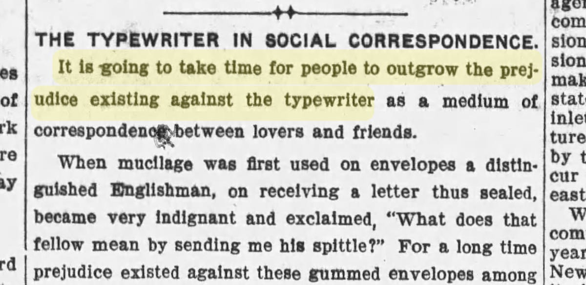 The Prejudice Against Typewritten Letters