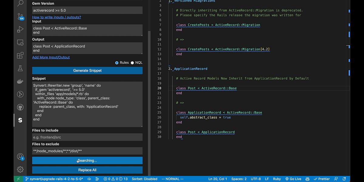 Use Synvert to automatically upgrade rails 4.2 to 5.0 (Part 1)