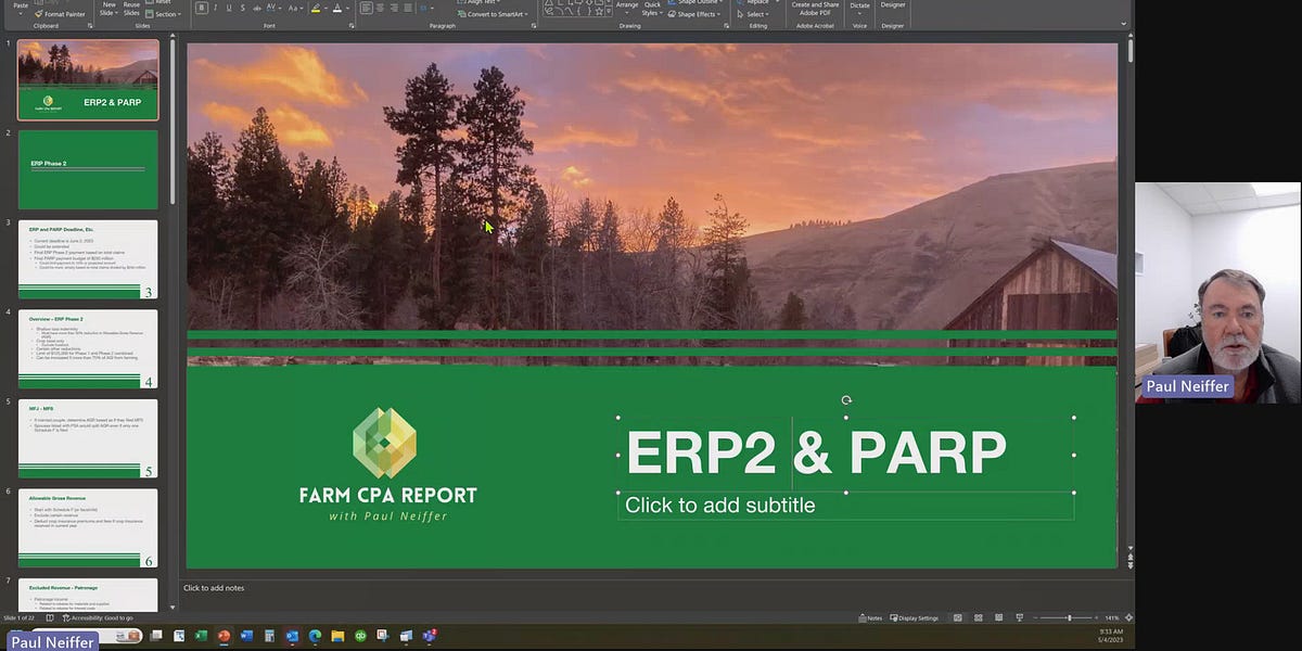 ERP Phase 2 and PARP Webinar - by Paul Neiffer