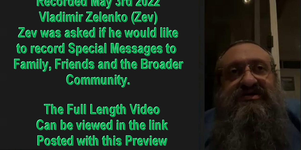 In Honour of a Good Friend - Dr Vladimir (Zev) Zelenko