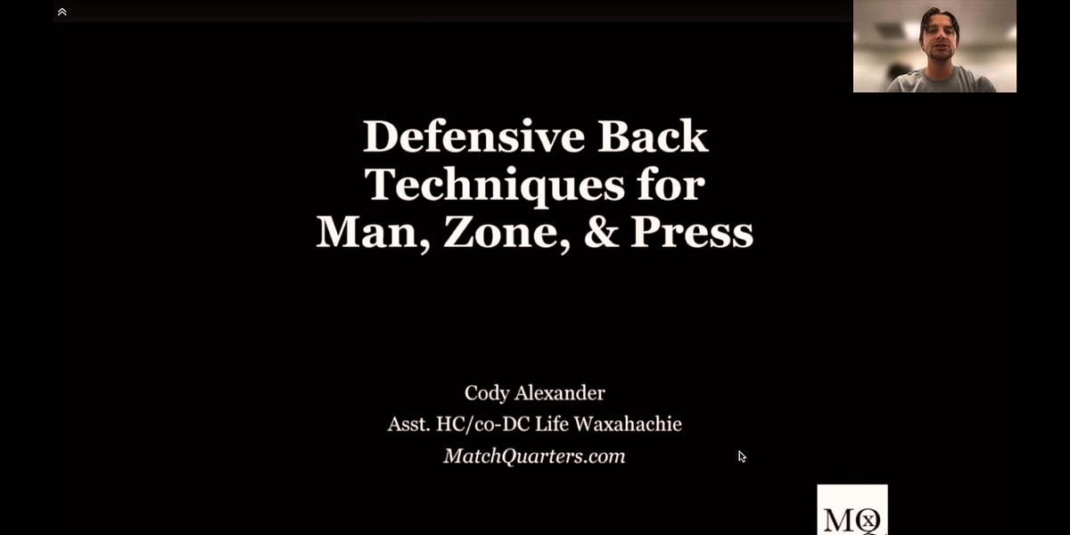 MQ DB 101: Defensive Back Techniques for Man, Zone, & Press Pt. 2 ...