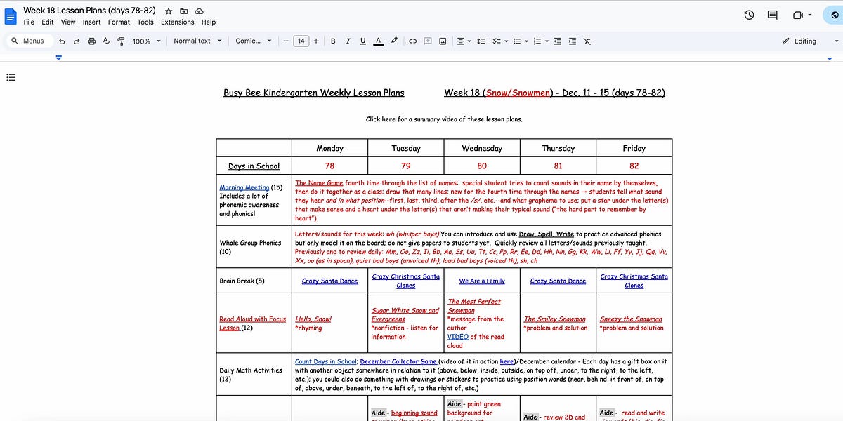 Video: Summary of Lesson Plans Week 18 (days 78-82)