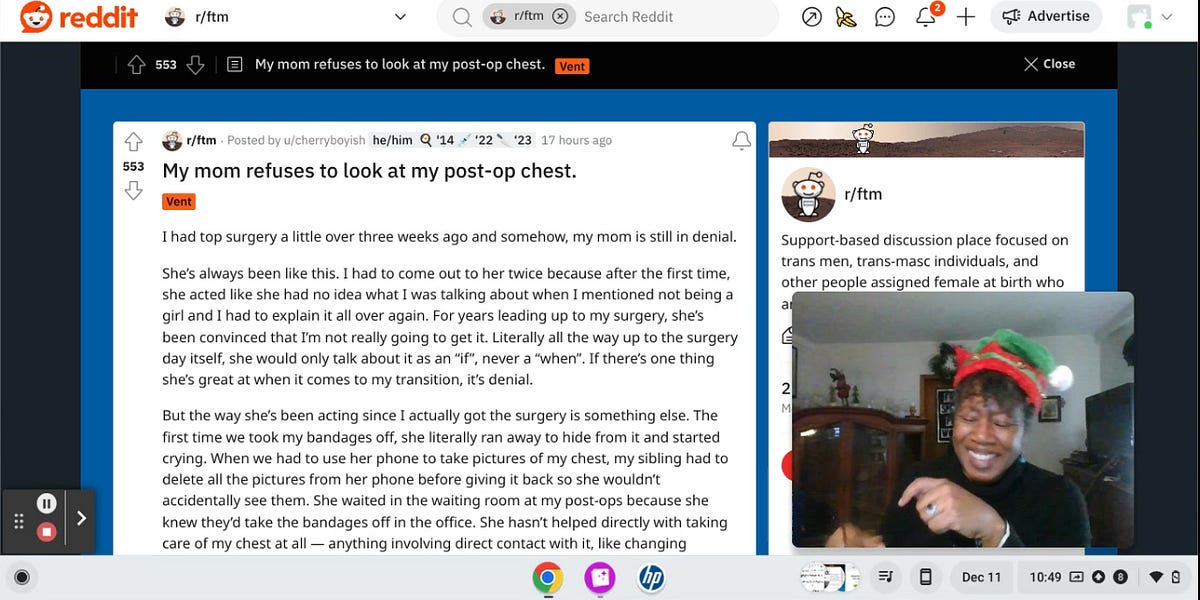 SANE MOM IN CRAZY TRANS HOUSE. - by Karen Davis