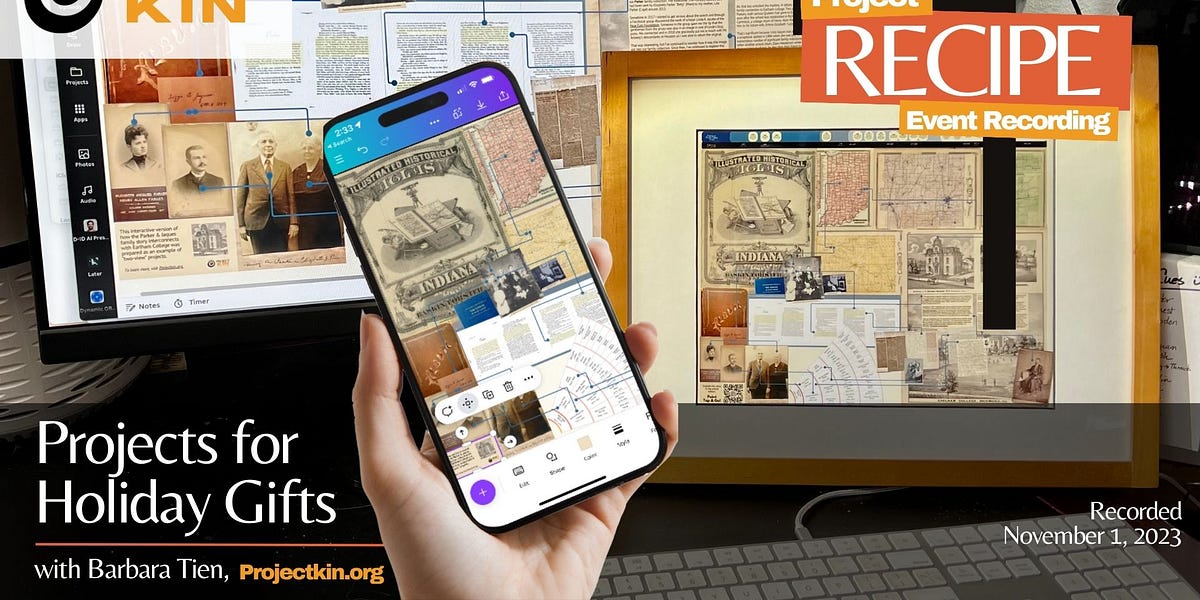 Family History Projects & a Project Recipe for Holiday Gift Giving