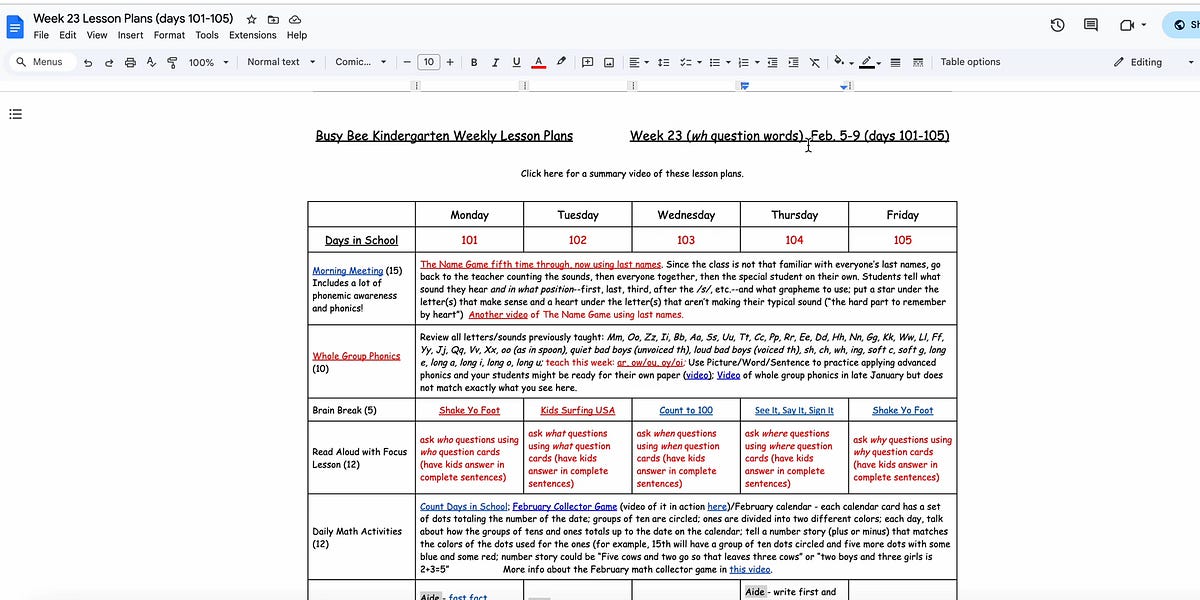 Video: Summary of Lesson Plans for Week 23 (days 101-105)