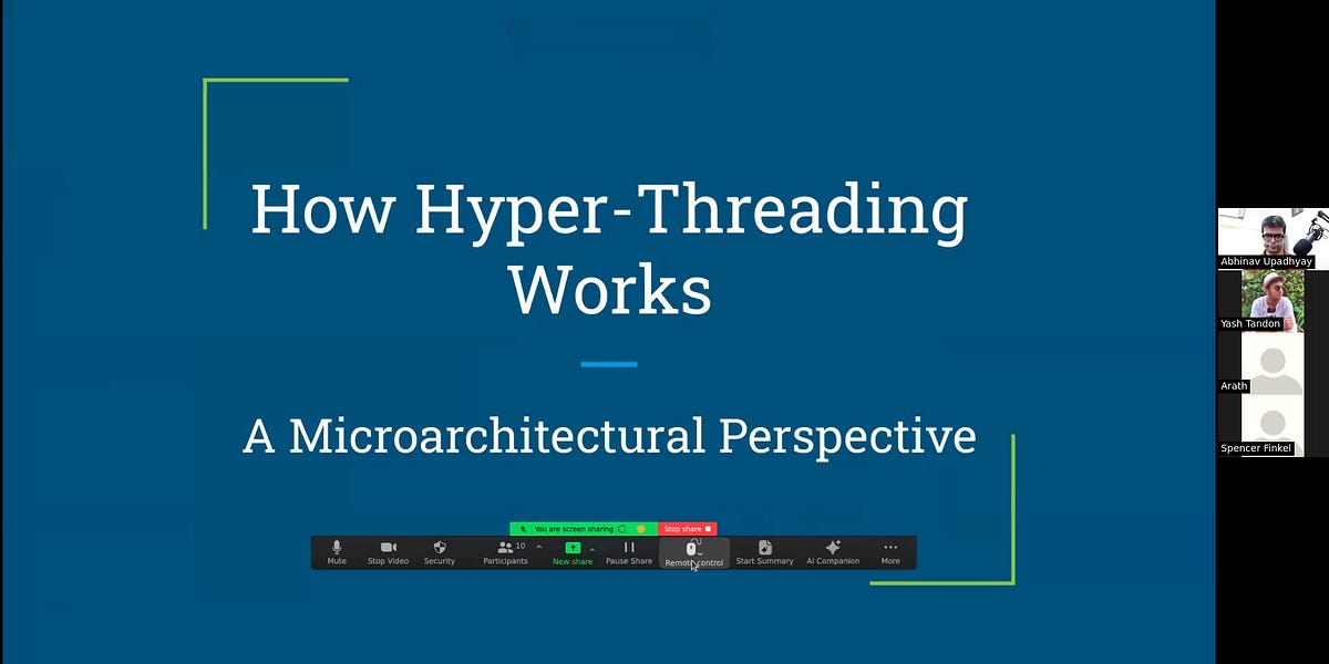 Recording: How Hyper-Threading Works — A Microarchitectural Perspective