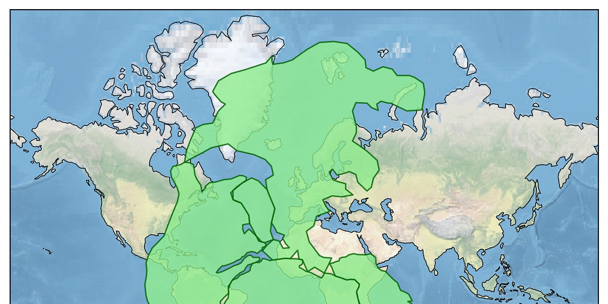 Pangea on the Worldmap - by Milan Janosov
