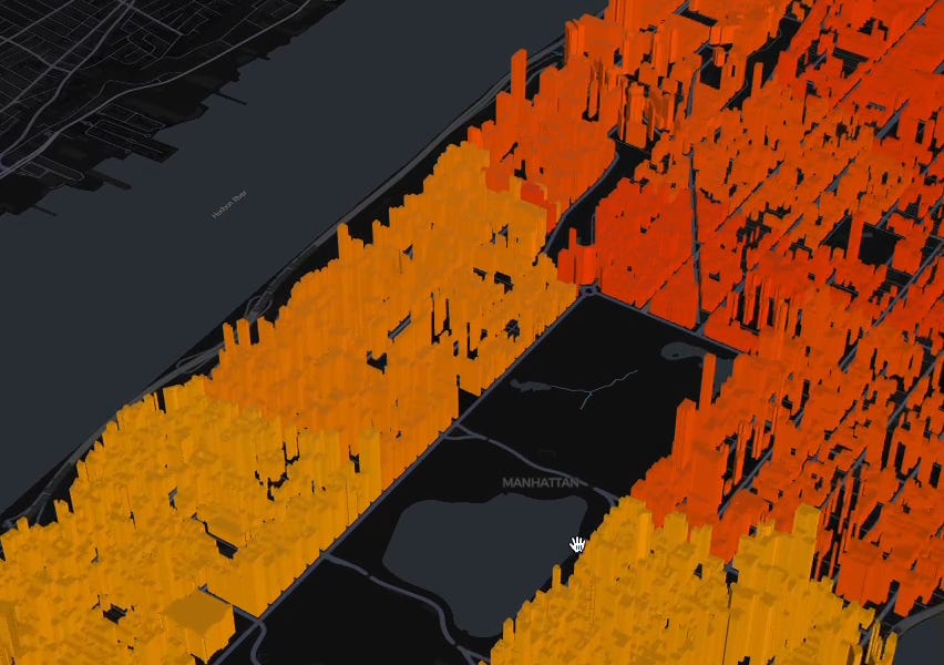 Heat Vulnerability Index in Manhattan - by Milan Janosov