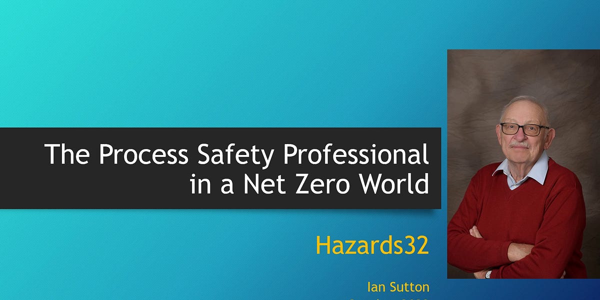 The Process Safety Professional in a Net Zero World
