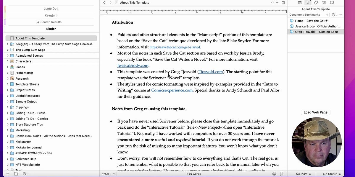 Scrivener 00: Comic Template Preview - by Greg Tjosvold