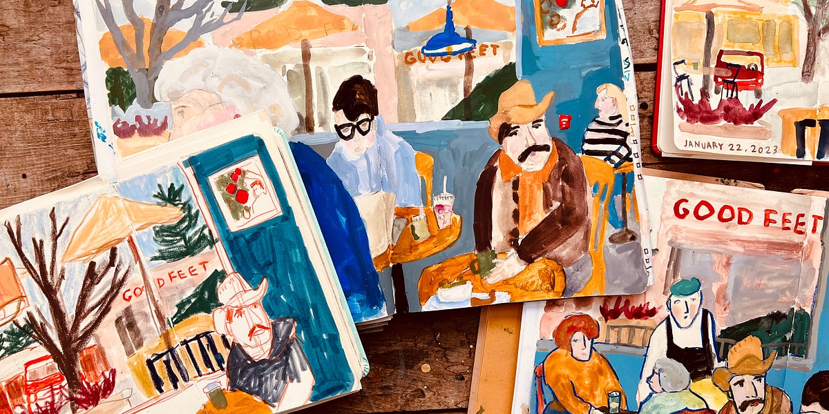 Coffee Shop Sketching - by Sandi Hester - An Artist's Life