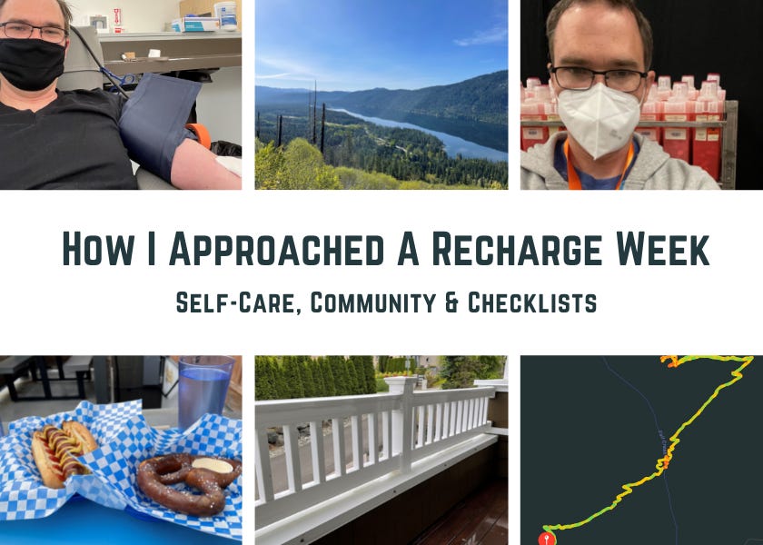 How I Approached a Recharge Week - by Adam Harmetz