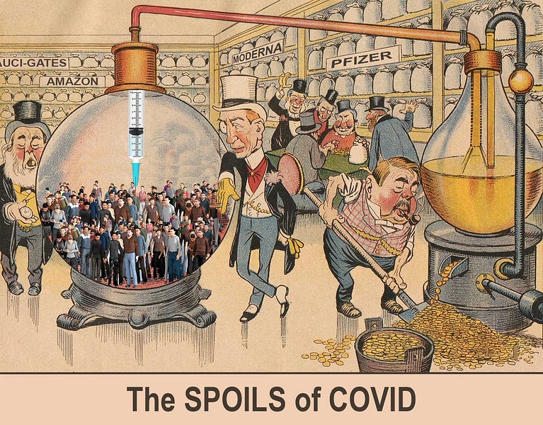 Vintage Political Cartoon Repurposed: The SPOILS of COVID