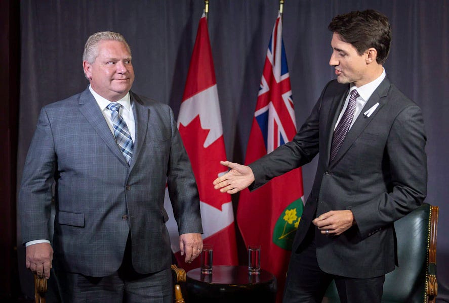 Trudeau, Ford, And Singing One You Know - by Evan Scrimshaw