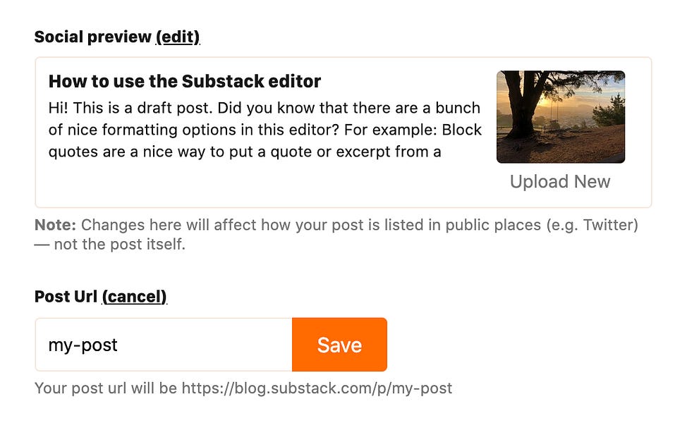 New! Customize your post’s URL + social preview