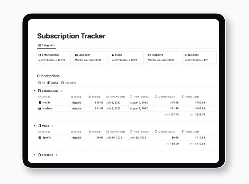Launch Notion Subscription Tracker By Easlo Launch Notion Subscription Tracker By Easlo