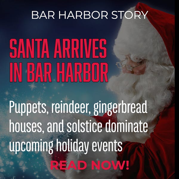 Santa Arrives In Bar Harbor - by Carrie Jones